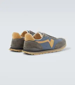 Visvim Fkt Suede-trimmed Sneakers - Blue