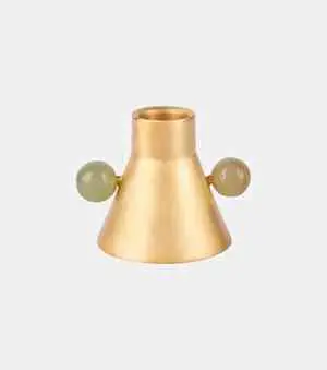 NATALIA CRIADO Embellished -plated Candle Holder - Gold
