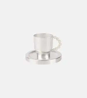 NATALIA CRIADO Perlina Teacup And Saucer Set - Silver