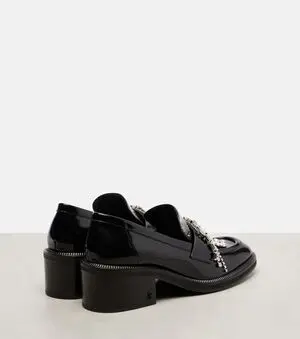 JIMMY CHOO Tylor Embellished Leather Loafer Pumps