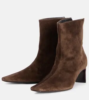 Khaite Ona 55 Suede Ankle Boots - Brown
