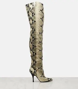 Khaite Colt 100 Leather Over-the-knee Boots - White