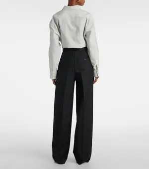 Saint Laurent Wool And Mohair Wide-leg Pants