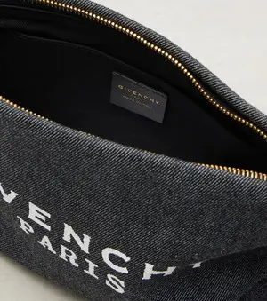 Givenchy Logo Denim Pouch - Blue