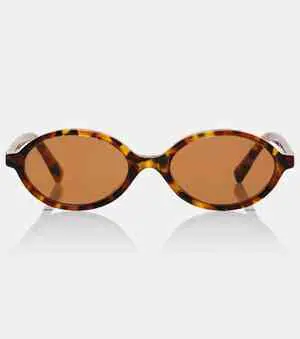 Miu Miu Miu Regard Oval Sunglasses - Brown