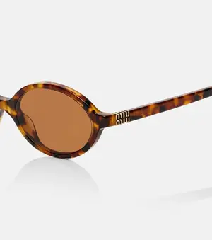 Miu Miu Miu Regard Oval Sunglasses - Brown