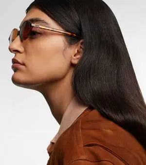 Miu Miu Miu Regard Oval Sunglasses - Brown