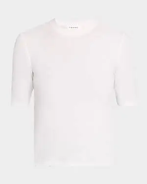 FRAME Ribbed Crewneck Tee - White