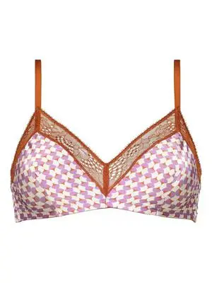 ERES Indie Geometric-print Lace-trimmed Bra - Purple