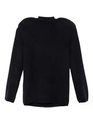 Comme Des Garçons Exaggerated-shoulder Wool Jumper - Blue
