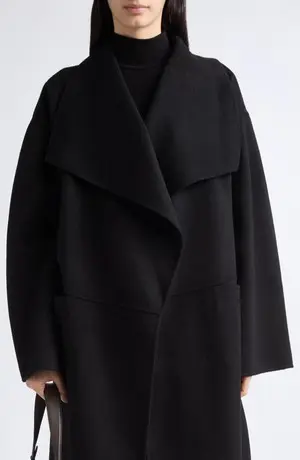 TOTEME Double Face Wool And Cashmere Coat - Black