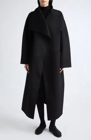 TOTEME Double Face Wool And Cashmere Coat - Black
