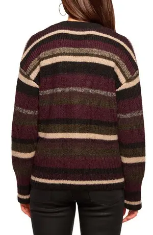 Ramy Brook Caroline Stripe Cardigan - Deep Olive Stripe