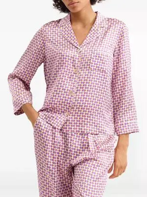 ERES Geometric-print Silk Pajama Top