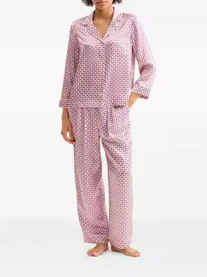 ERES Geometric-print Silk Pajama Top