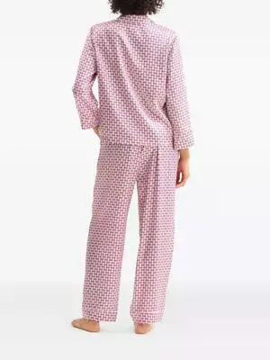 ERES Geometric-print Silk Pajama Top