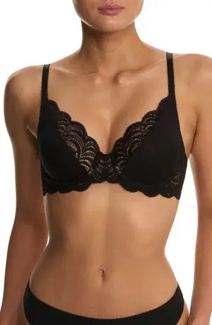 Natori Persuasion Lace Convertible Plunge T-shirt Bra Black