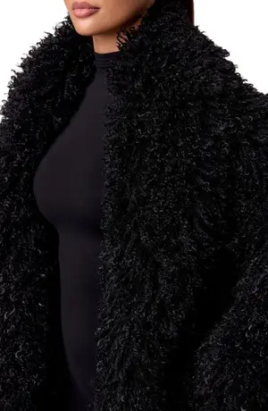 Naked Wardrobe Faux Shearling Coat - Black