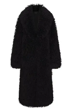 Naked Wardrobe Faux Shearling Coat - Black