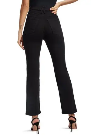 Good American High Waist Straight Leg Jeans - Black001