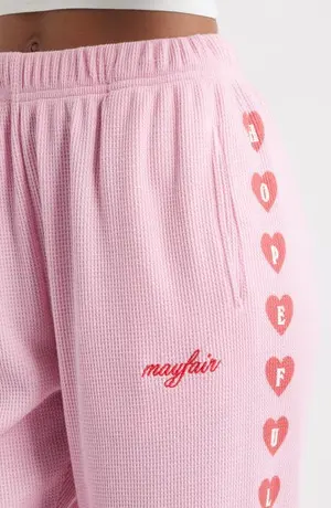 THE MAYFAIR GROUP Waffle Knit Fleece Graphic Sweatpants