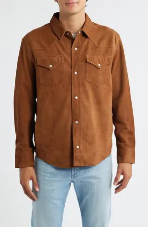 Ag Elias Western Suede Shirt Jacket