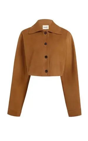 KHAITE Sue Cropped Suede Jacket