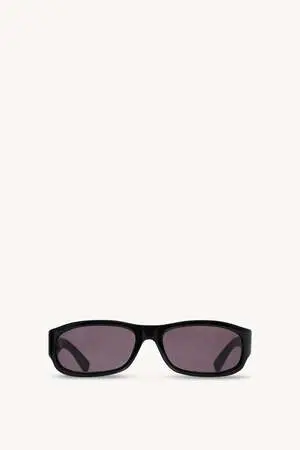 THE ROW Bowen Rectangle Sunglasses Black / Black