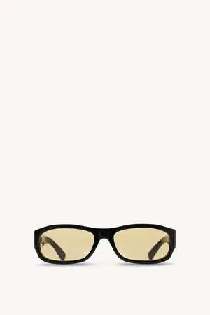 THE ROW Bowen Rectangle Sunglasses Black / Light Yellow