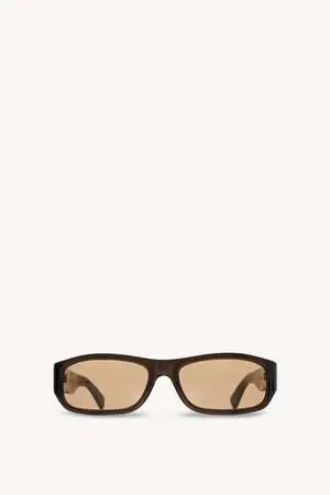 THE ROW Bowen Rectangle Sunglasses Brown / Sunset