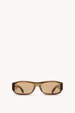 THE ROW Bowen Rectangle Sunglasses - Sepia / Sunset