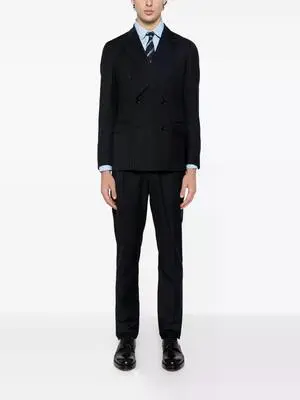 LARDINI Wool Double-breasted Suit - Blue