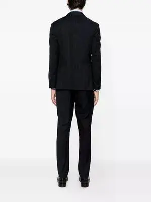 LARDINI Wool Double-breasted Suit - Blue