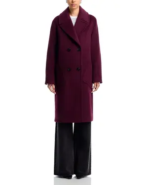 Aqua Double Breasted Coat - Cherry Lacquer