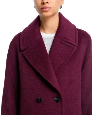 Aqua Double Breasted Coat - Cherry Lacquer