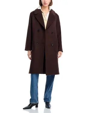 Aqua Double Breasted Coat - Seal Brown
