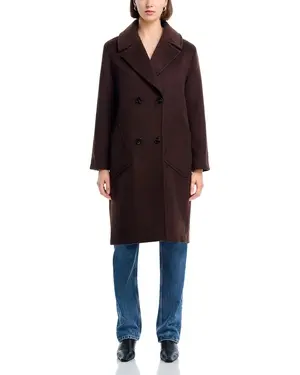 Aqua Double Breasted Coat - Seal Brown