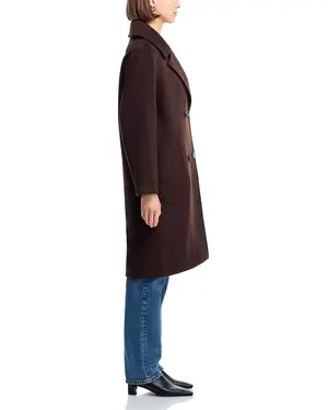 Aqua Double Breasted Coat - Seal Brown