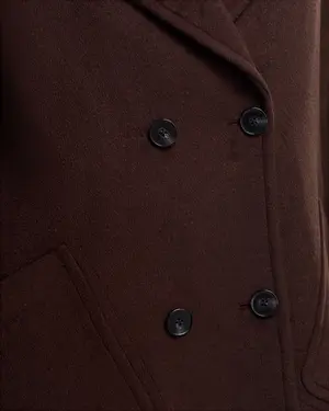 Aqua Double Breasted Coat - Seal Brown