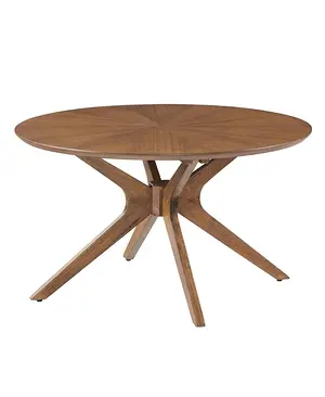 MODWAY Crossroads Round Wood Coffee Table - Walnut