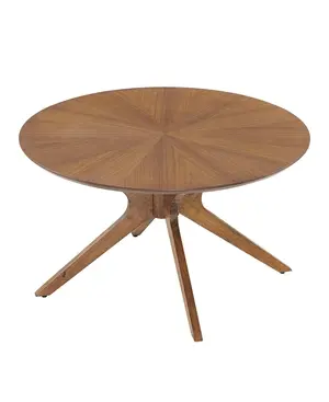 MODWAY Crossroads Round Wood Coffee Table - Walnut