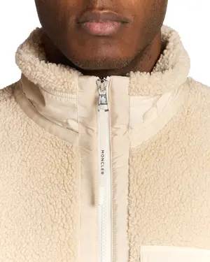 Moncler Zip Up Cardigan - Light Beige