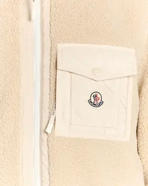 Moncler Zip Up Cardigan - Light Beige