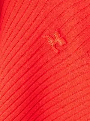 COURREGES Ribbed-knit Top - Red