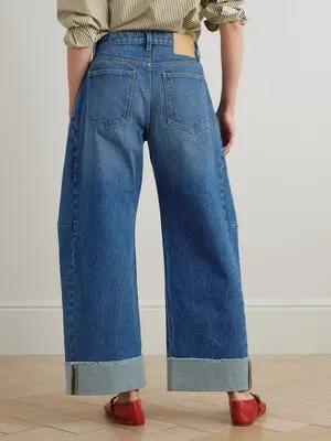 B Sides Relaxed Lasso Frayed Mid-rise Barrel-leg Jeans