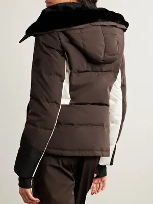 YVES SALOMON Shearling-trimmed Color-block Padded Ski Jacket
