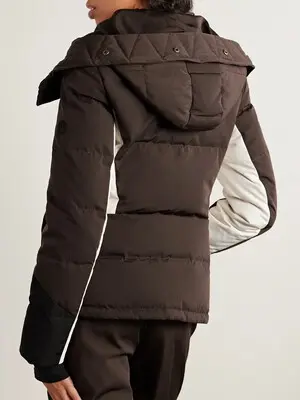 YVES SALOMON Shearling-trimmed Color-block Padded Ski Jacket