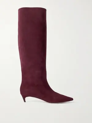 JIMMY CHOO Maxima 35 Suede Knee Boots - Burgundy