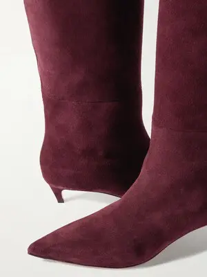 JIMMY CHOO Maxima 35 Suede Knee Boots - Burgundy