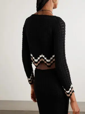 Escvdo Sumac Cropped Crocheted Top